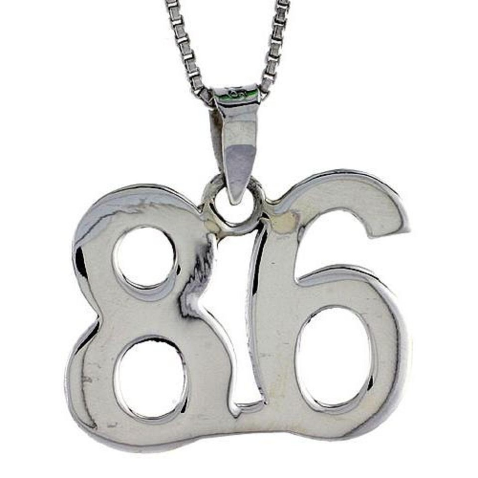 Sterling Silver Any One Number Pendant / Charm from 75 to 99 | eBay