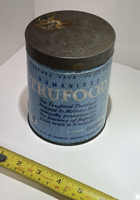 Vintage Humanised Trufood Baby Food Tin Packaging 1st April 1952 | eBay UK
