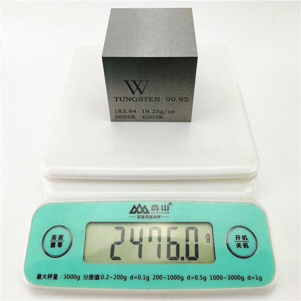 2 inches 50.8mm Tungsten Metal Cube 2476grams 99.95% Engraved Periodic ...