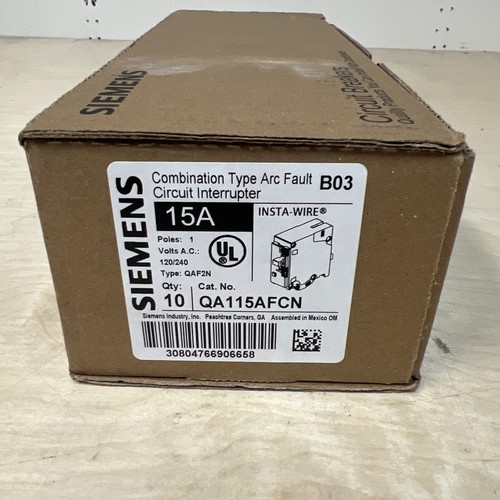 LOT OF 10 SIEMENS QA115AFCN 15A AFCI PLUG ON NEUTRAL | eBay