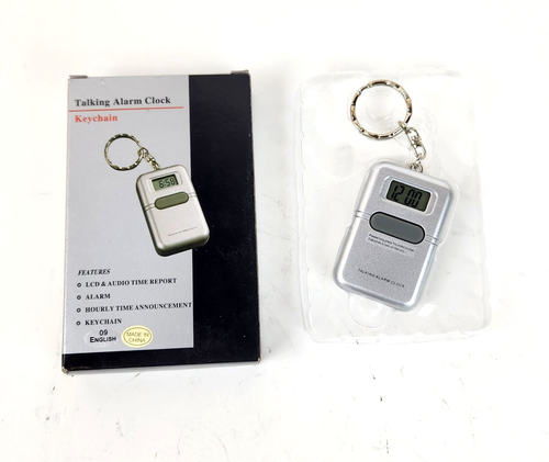 Talking Alarm Clock Keychain LCD Display Audio Time Report for Visually ...