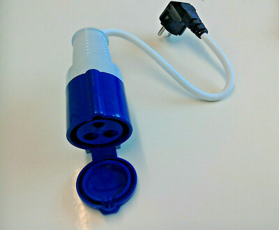Mains Euro Continental Adaptor Conversion Caravan plug 240v 3 Pin 2 Pin ...