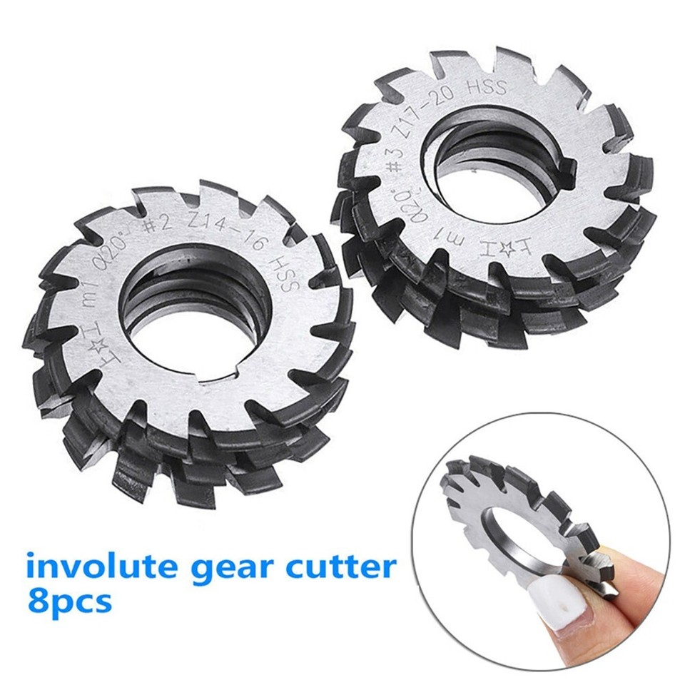 Bevel Gear Involute Gear Cutter Milling Cutter Part Portable 8pcs/set ...