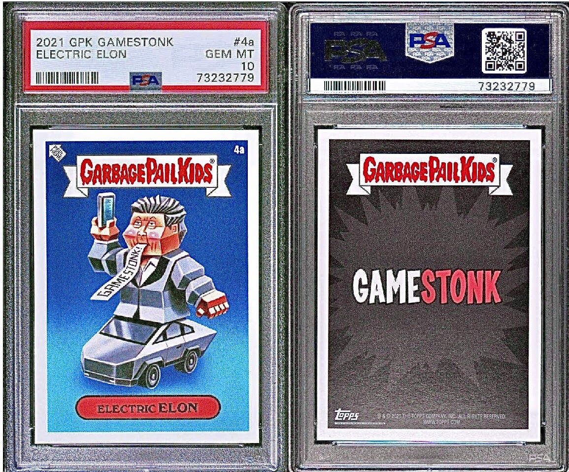 PSA 10 Electric Elon Musk 2021 Garbage Pail Kids GPK Game Stonk ...