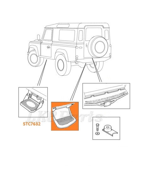 Land Rover Defender Fold Down Rear Back Step Set of 4 STC7632 | eBay