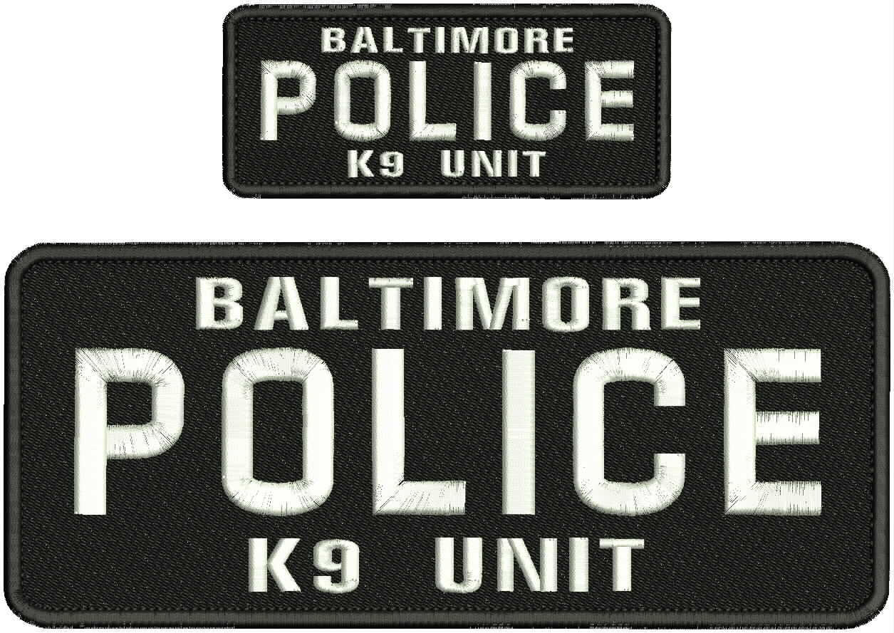 baltimore police k9 unit embroidery patches 4x10 and 2x5hook on back | eBay