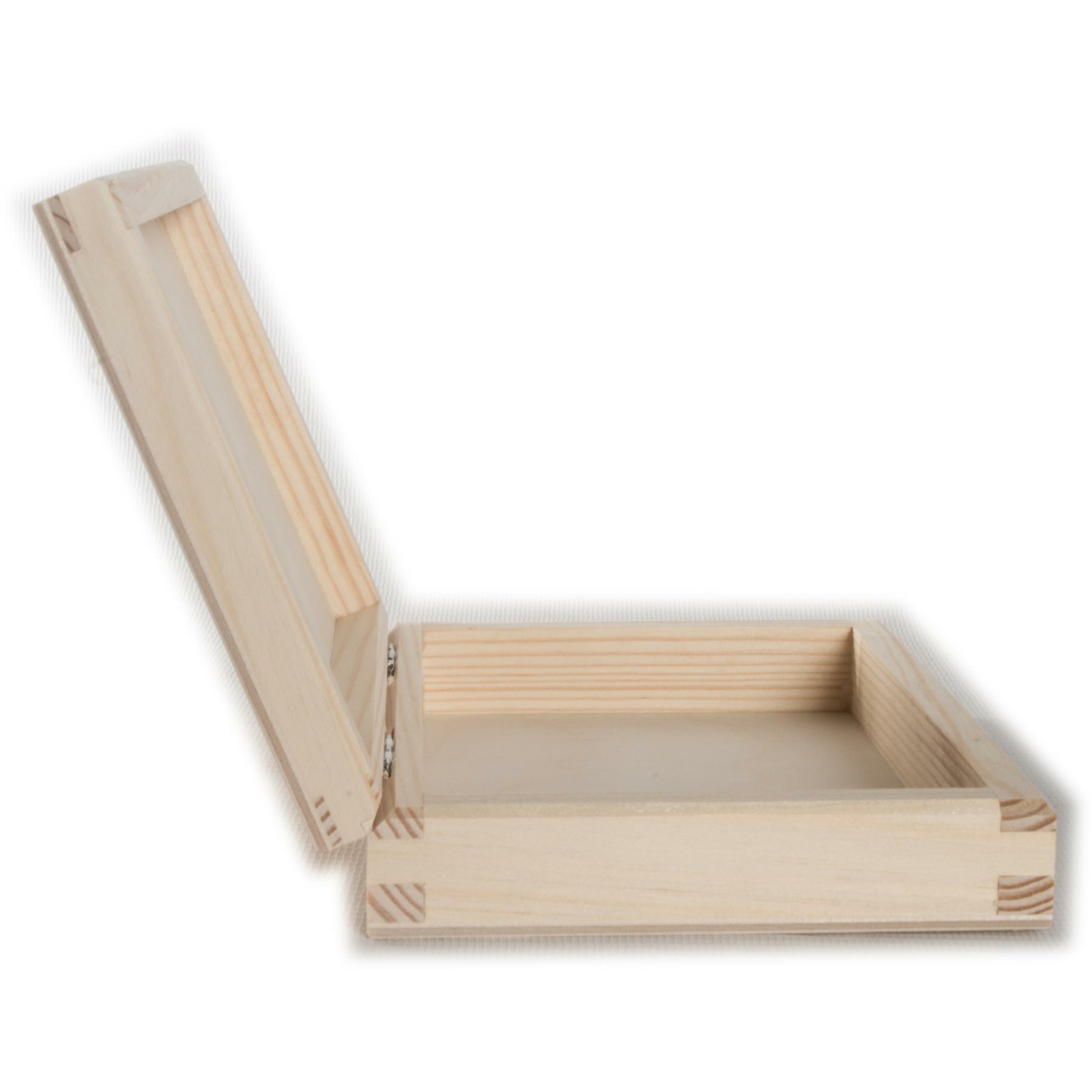 Shallow Flat Plain Pine Wooden Keepsake Box 16x12x3.5 cm / Decorative ...