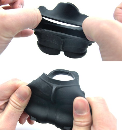 Male Scrotum Testicle Squeeze Rings Cage Stretcher CBT Enhancer Delay ...