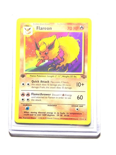 FLAREON - 19/64 - 1st Edition Jungle - Rare - Pokemon Card - NM | eBay