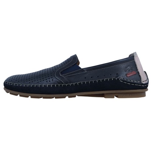 Fluchos Dorian: Men's Blue Leather Loafers With Removable Comfort ...
