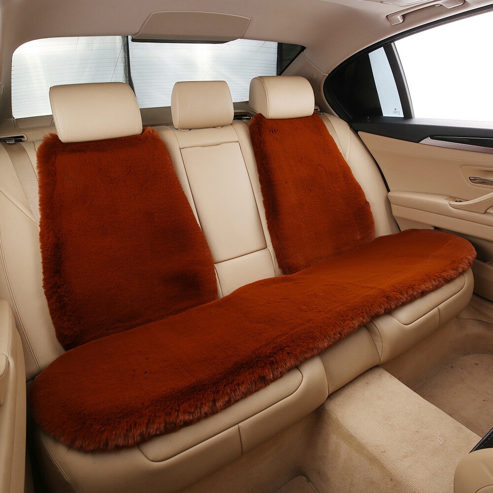 Soft Fur Car Seat Covers Full Set Faux SheepSkin Plush Cushions for ...