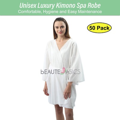 50 Disposable Spa Robes - Luxury Bathrobe for Spa, Spray Tan, Hotel ...