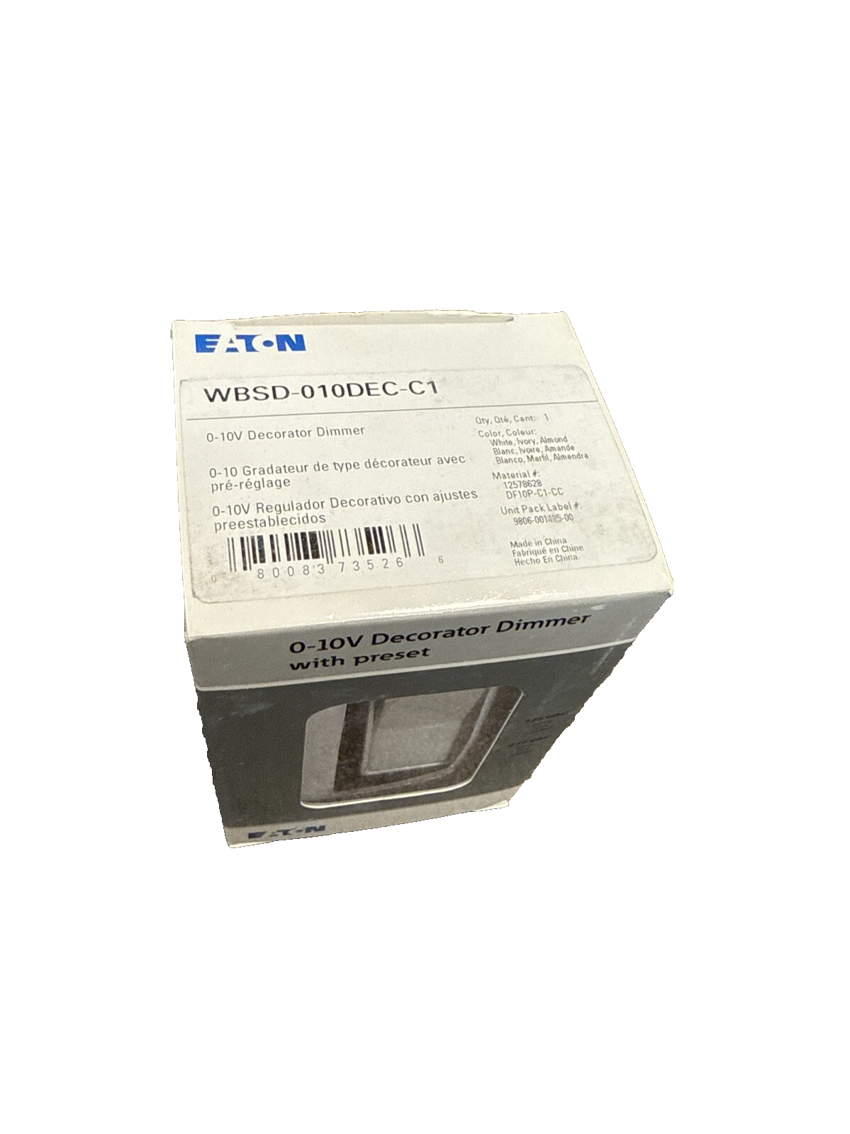 Light Switch Eaton WBSD-010DEC-C1 Decorator Dimmer 0-10V Ivory 3-Way ...