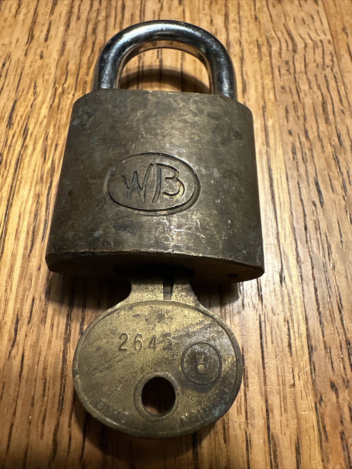 One Vintage WB Wilson Bohannon Brass Padlock Lock W/Key #2645. (40) | eBay