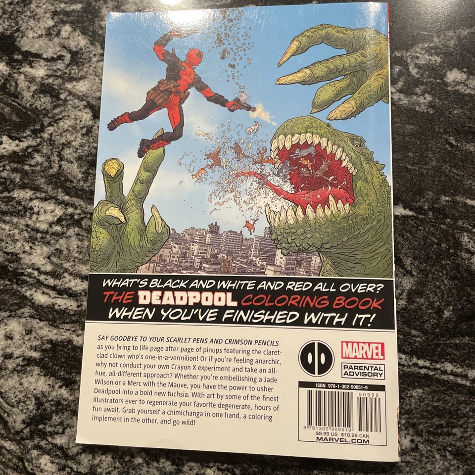 Marvel Deadpool Color Your Own Adult Coloring Book Graphic Comics | eBay