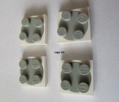 Lego 3680c01 x8 Turntable 2x2 Plate White & Lt Gray Space City Star ...