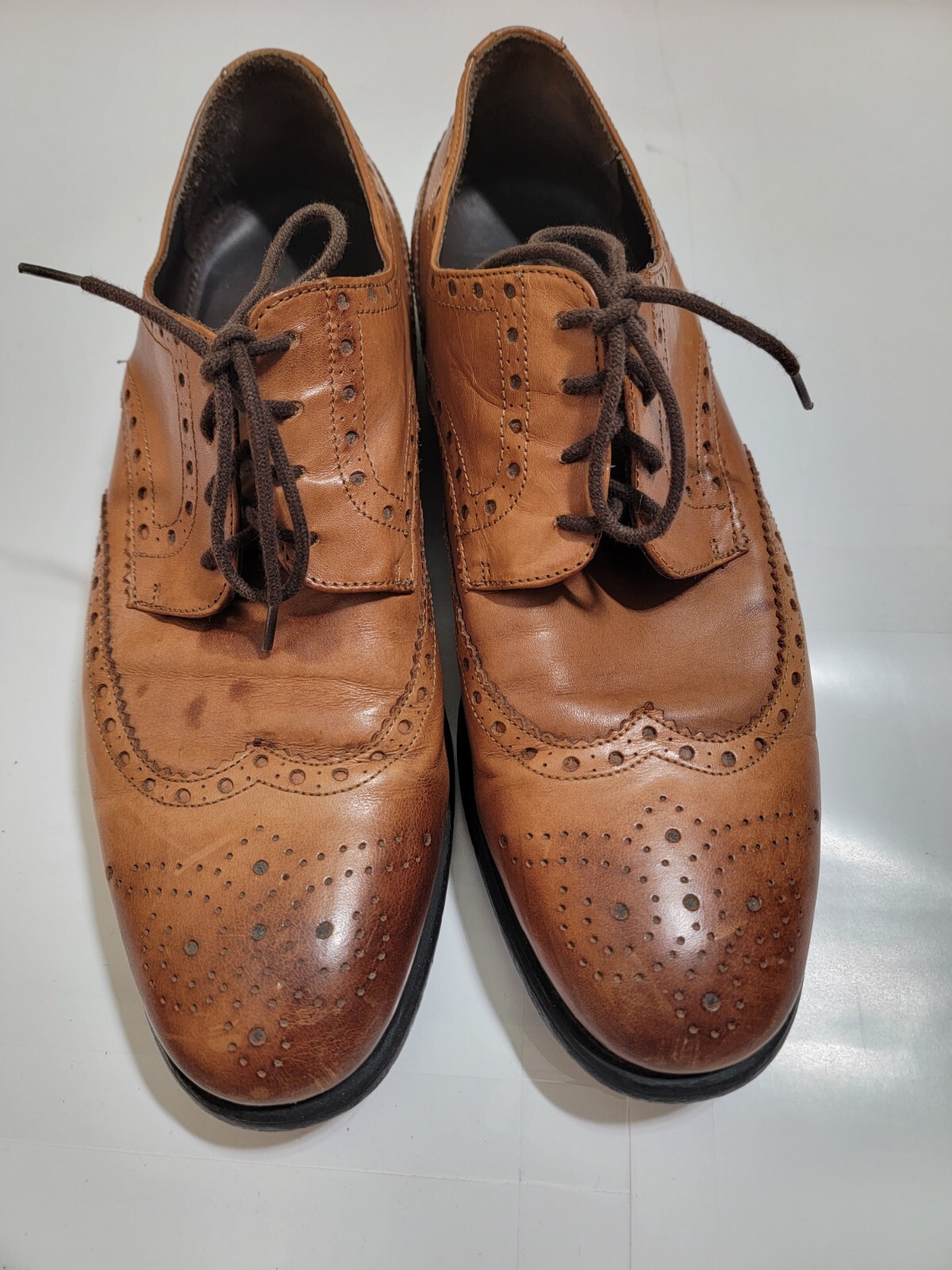 Zara Man Wingtip Oxford Brown Leather Casual Shoes Me… - Gem
