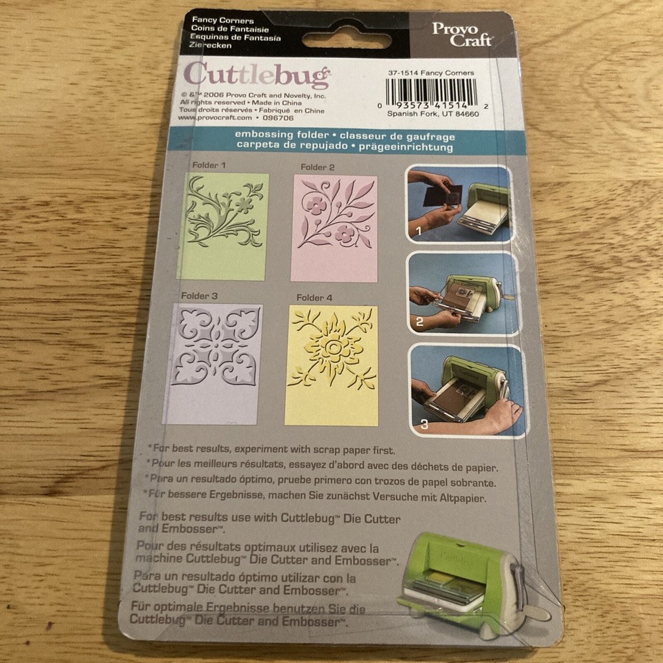 Cuttlebug Provo Craft Sm Plastic 3D Embossing Folders 2x2.75" Set of 4 - 37-1514 | eBay