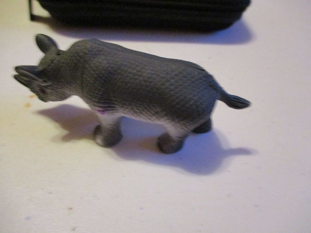 Small Rhino Wildlife Figure Toy - Sturdy Plastic | eBay UK