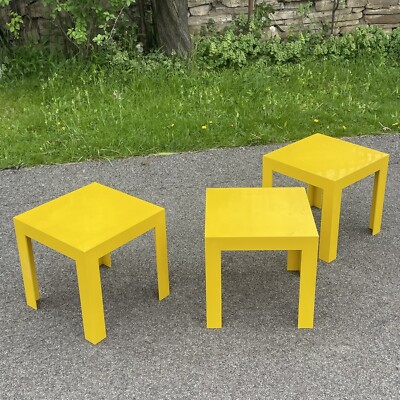 Individually Priced SYROCO Table Yellow Plastic Cube Space Age Kartell ...