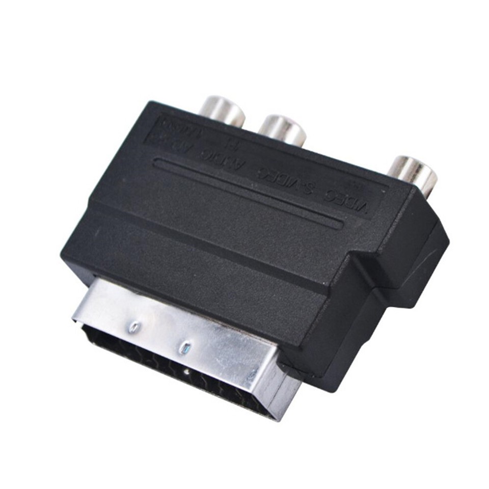 SCART Male to 3 RCA Female Adapter TV AV S-Video Input Output Switch ...