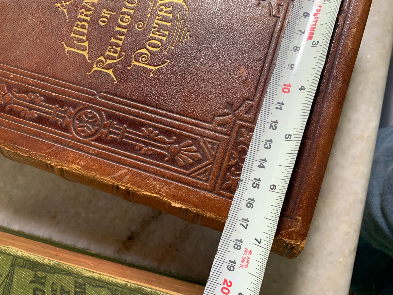 Antique Victorian Embossed Ornate Gilded Gilt Book LIBRARY OF RELIGIOUS ...