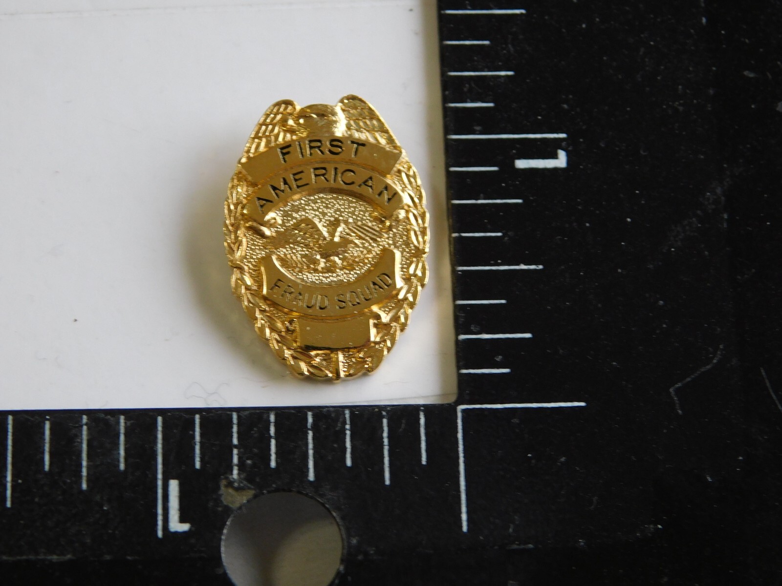 FIRST AMERICAN FRAUD SQUAD MINI POLICE BADGE LOGO PIN | eBay