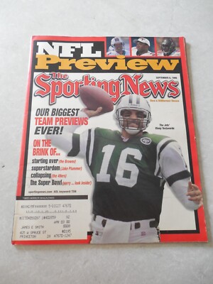SPORTING NEWS Magazine, SEPTEMBER 6, 1999, THE JETS' VINNY TESTAVERDE ...