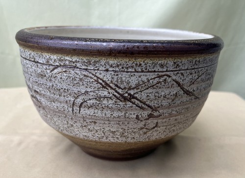 Etched Beige and Brown MCM Bowl by Denis Vibert | eBay