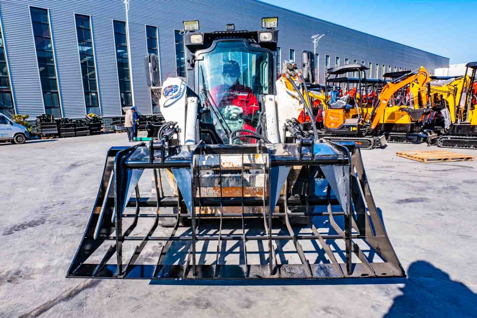 Grapple Bucket Hollow wood grabbing 72" Rake Clam Attachment Skid Steer ...