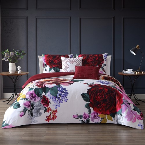 Bebejan Magenta Floral 5 Piece Reversible Comforter Set | eBay