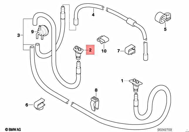 Genuine BMW E39 Headlamp Washer Nozzle Jet Sprayer Right OEM ...