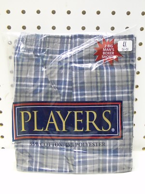 2pr Big Mens Players Print Boxer Shorts 4X 54-56in | eBay