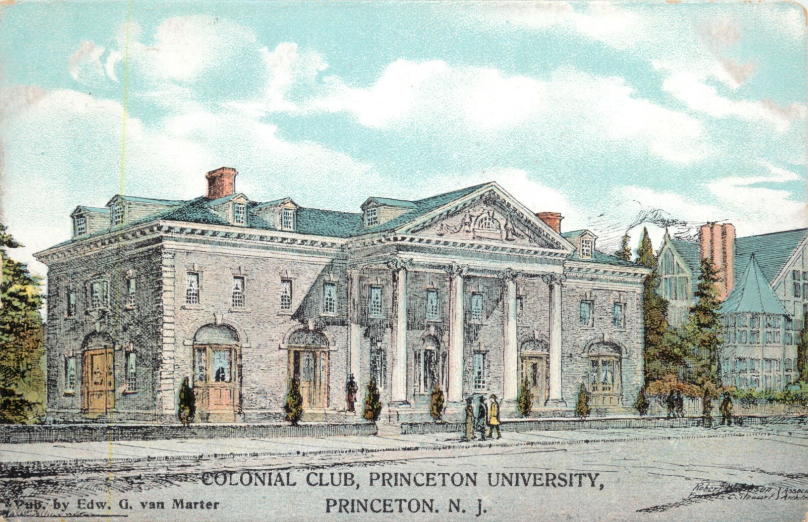 An Illustrated View Of The Colonial Club, Princeton University, New ...