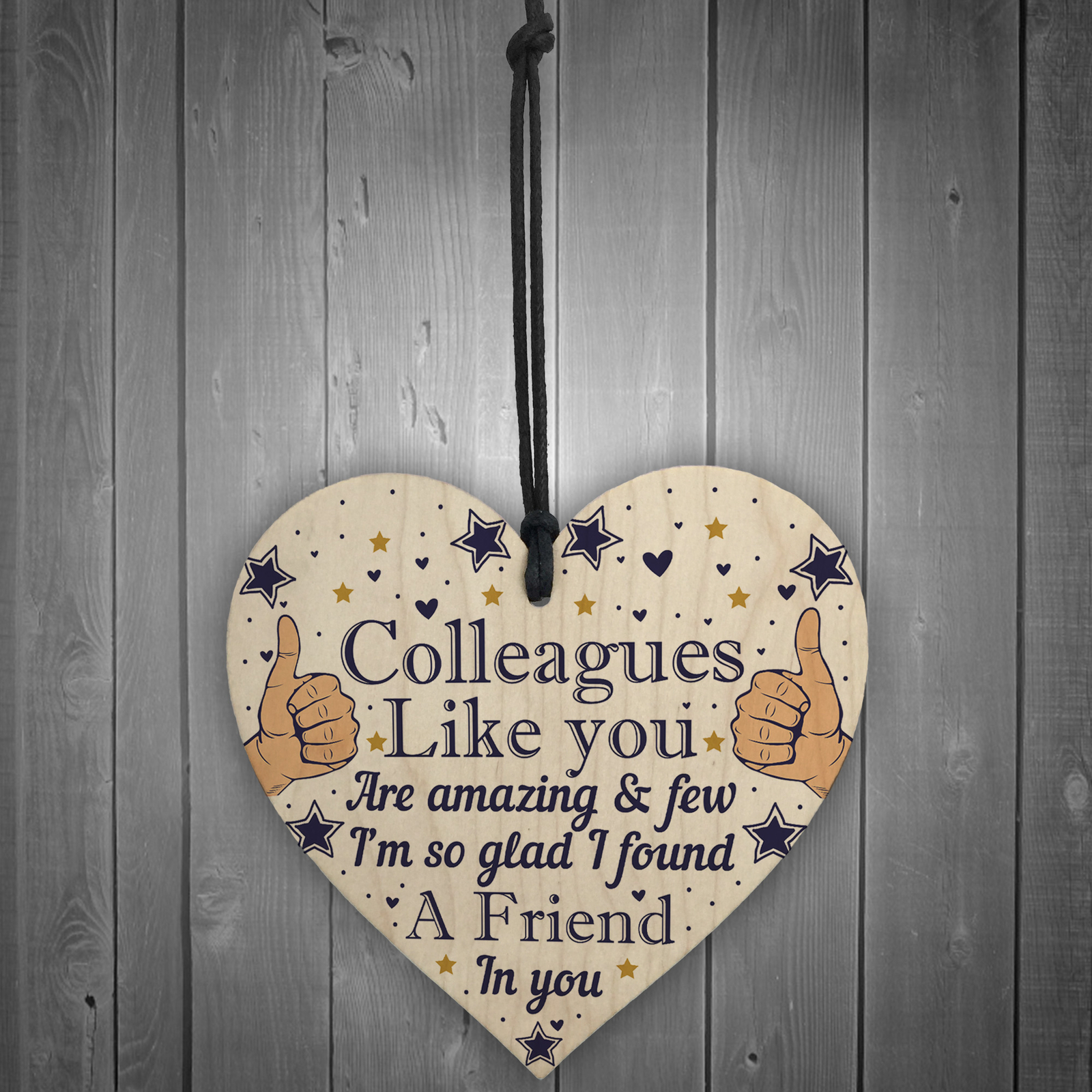 Colleague Thank You Gifts Wooden Heart Friendship Gift Sign Work ...