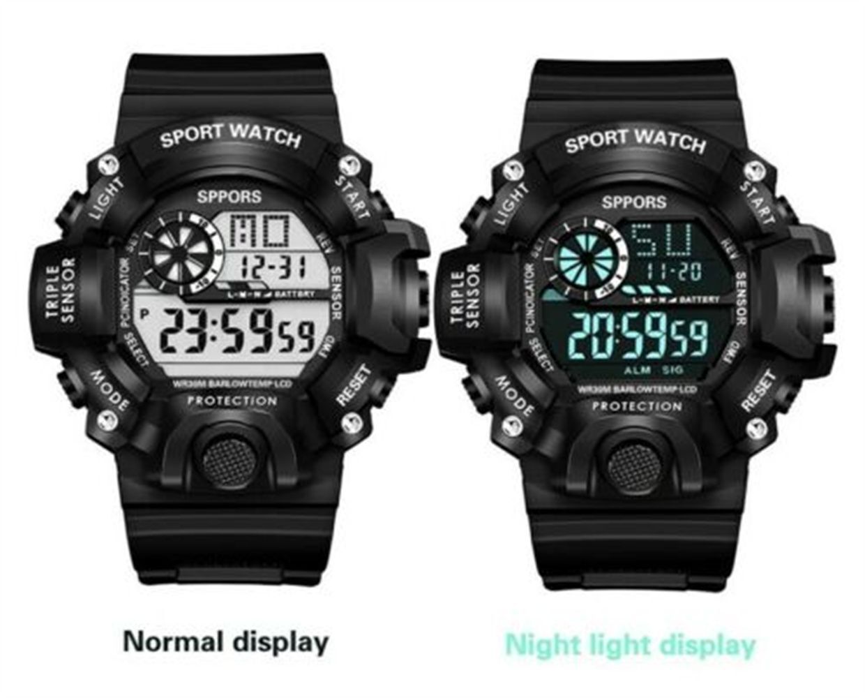 Mens LED Digital Watches Boys Watches Sport Wrist Watch Luminous ...