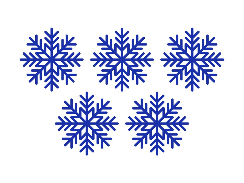 Snowflakes Multi Pack (5) Window Vinyl Decal Christmas Holiday Décor ...