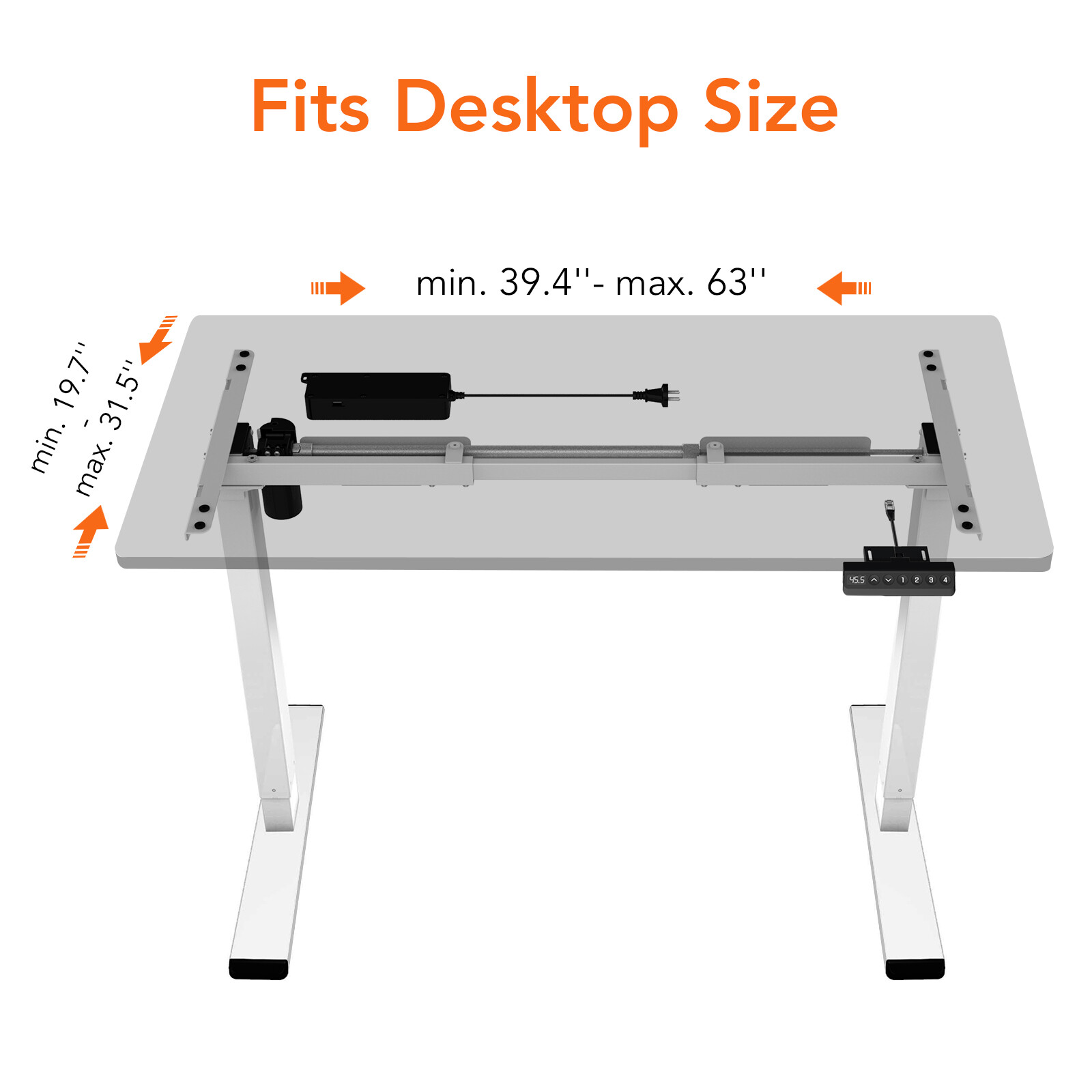 FlexiSpot DIY Adjustable Desk Frame Single Motor Electric Base Standing ...