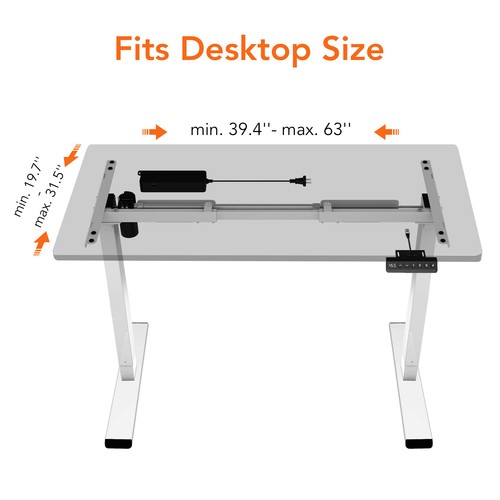 FlexiSpot DIY Adjustable Desk Frame Single Motor Electric Base Standing Desk | eBay
