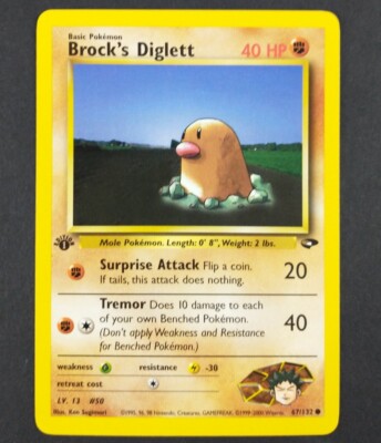 Pokémon TCG Brock's Diglett Gym Challenge 67 Regular 1st Edition Common ...