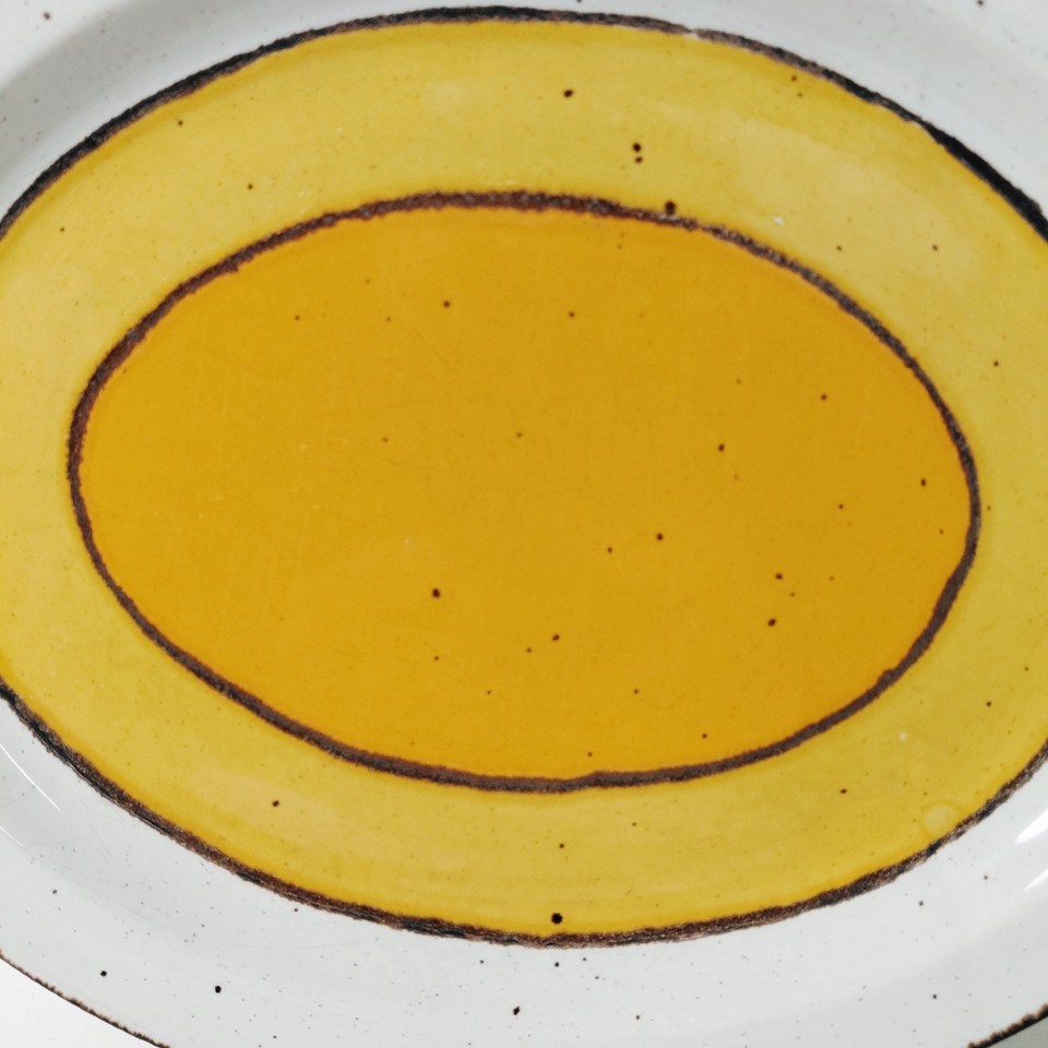 Midwinter Stonehenge SUN Pattern Yellow, Orange & Brown 12" Oval ...