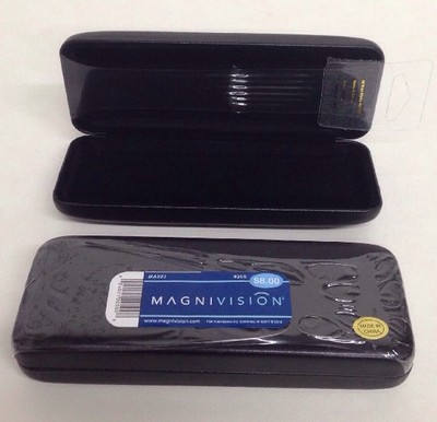 Lot of 2 Magnivision Black Rec Eyeglasses / Sunglasses Protective Hard ...