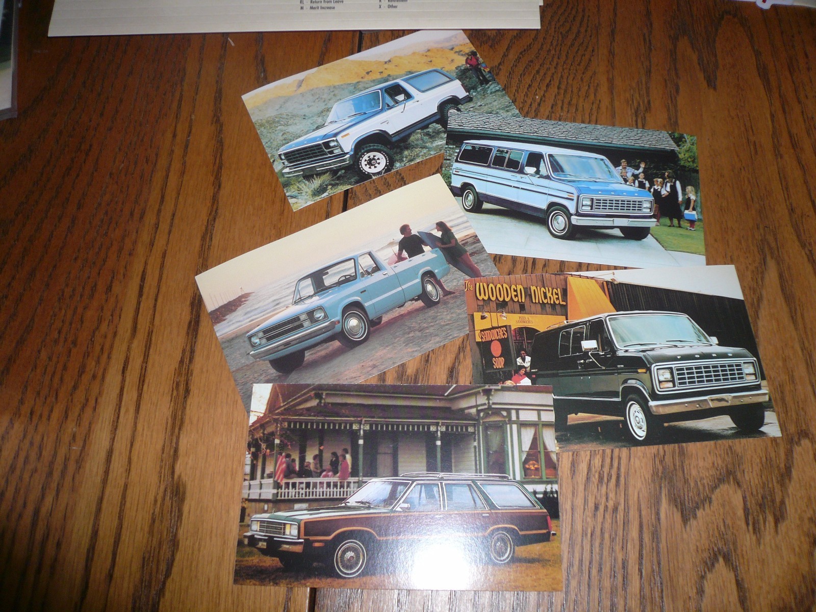1980's Ford 1 Courier 2 Econoline 1 Bronco 1 Wagon Postcards (5) Lot of ...