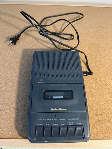 Vintage Radio Shack Model CTR-102 Cassette Recorder w Power Cord Tested ...