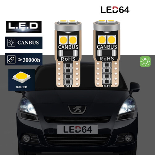 2 Glühbirnen LED für Die Nachtlichter / -leuchten Position für Peugeot ...