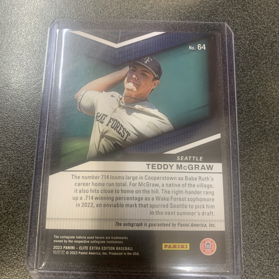 Teddy McGraw 2023 Elite Extra Base Signatures - Auto - Mariners | eBay