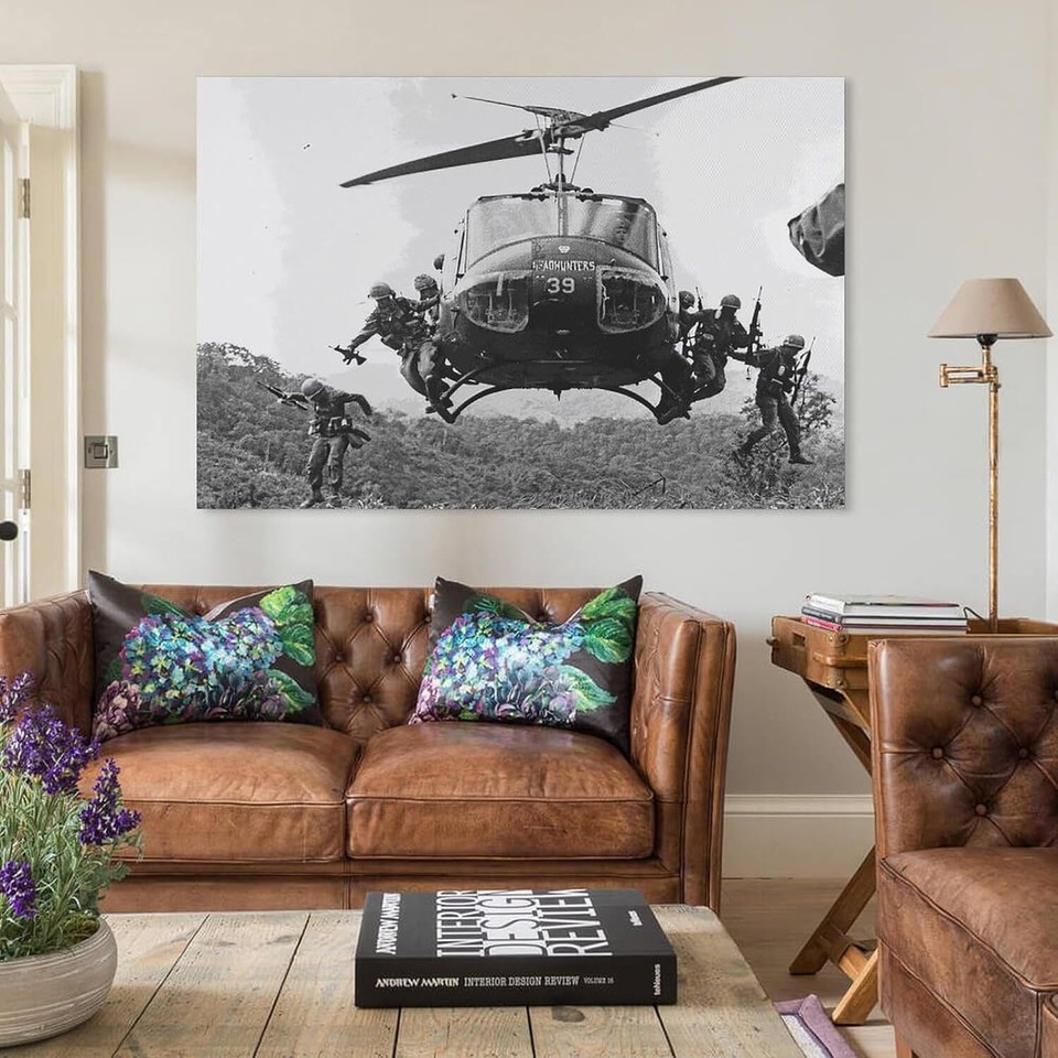 UH-1 Iroquois Huey Poster Military Helicopter Canvas Wall Art Poster ...