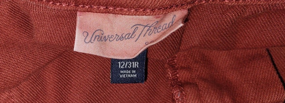 Universal Thread Women's Wide Leg Rust Red Colored Square Pocket Jeans ...