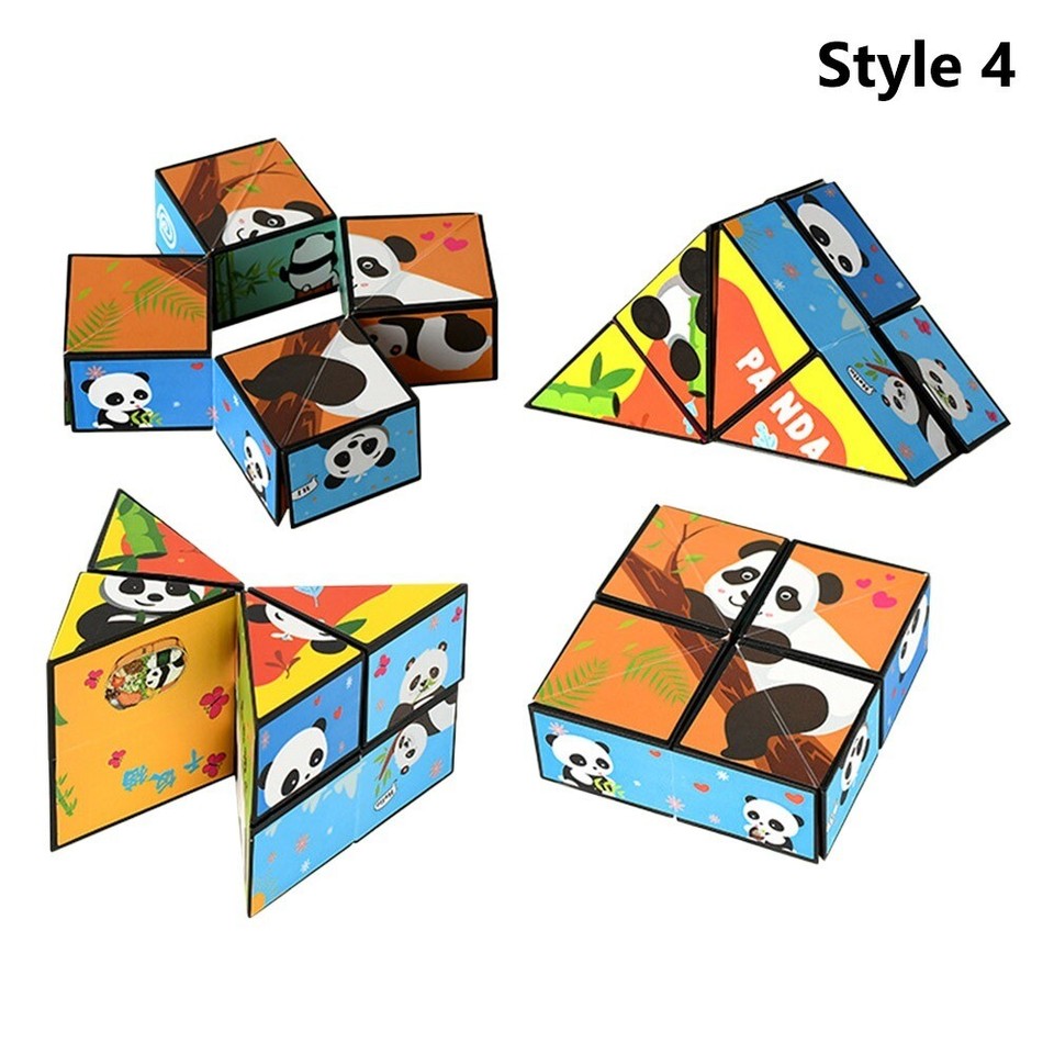 Panda Puzzle Three-Dimensional Small Toy Shape Shifting Box Children's ...