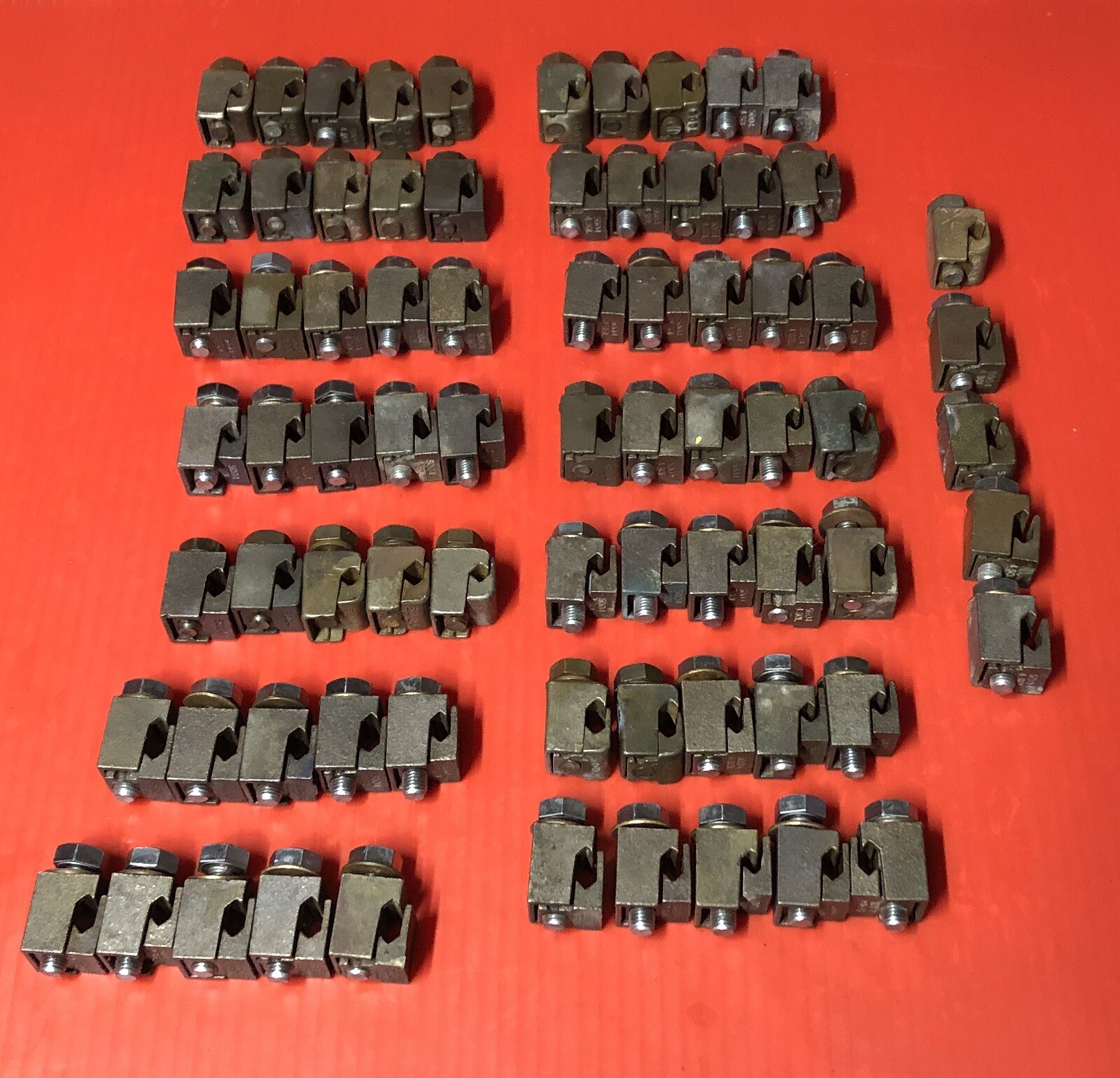 75 Pc. Lot: FARGO 5004 Bronze or Copper Electrical Grounding Clamps ...